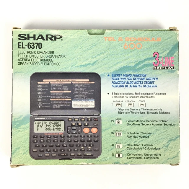 SHARP EL-6370 AVEC Petit Défaut / Electronic Organizer / Agenda ...