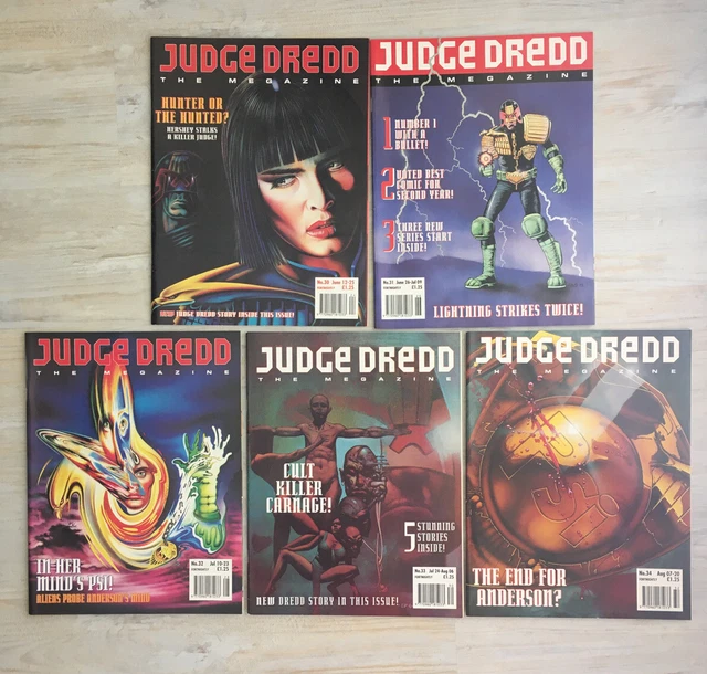 2000 AD JUDGE Dredd Megazine Volume 2 Issue Numbers 30 - 34 (5 Comic ...