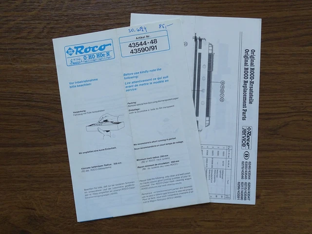 BEDIENUNGSANLEITUNG BESCHREIBUNG H0 ROCO Diesellok NMBS Art-Nr. 43544 / ...