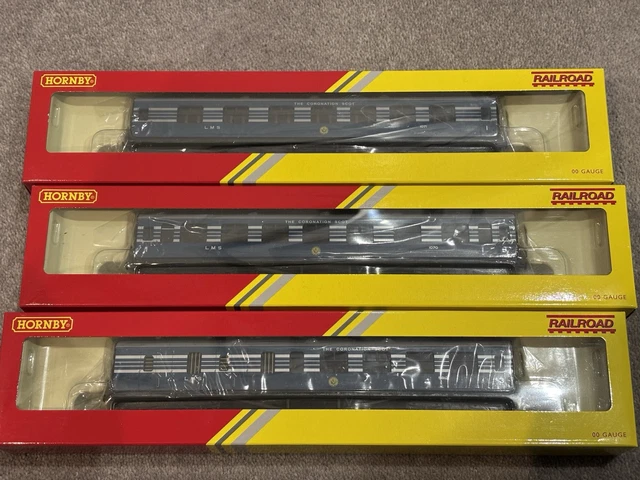 HORNBY R4906 LMS Blue Coronation Scot Coaches £94.31 - PicClick UK