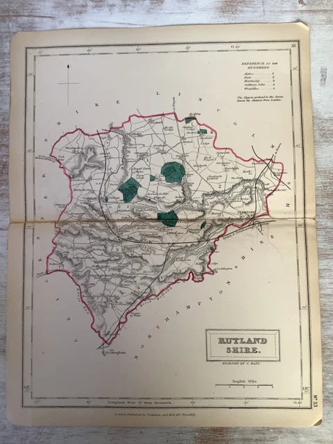 CHAPMAN & HALL Antique Map Engraved by Sidney Hall 19th C. 1855 ...