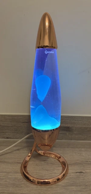 MATHMOS NEO LAVA Lamp Copper With Blue Wax / Purple Bottle Desk Light ...
