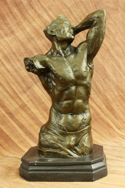 SCULPTURE EN BRONZE Male Original Signée, Statue En Buste, Art Abstrait ...