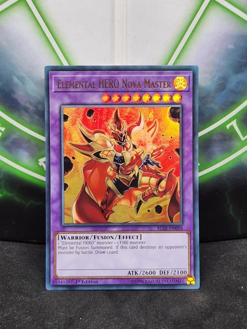YUGIOH ELEMENTAL HERO Nova Master BLLR-EN056 Ultra Rare 1st Edition NM ...