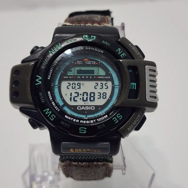 RARE VINTAGE CASIO PROTREK ATC-1000 Casio Triple Sensor NEW BATTERIES £ ...