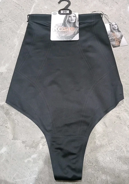 M&S ROSIE CONTOURWEAR Firm Control Waist Cincher Thong Size 20 BLACK £ ...