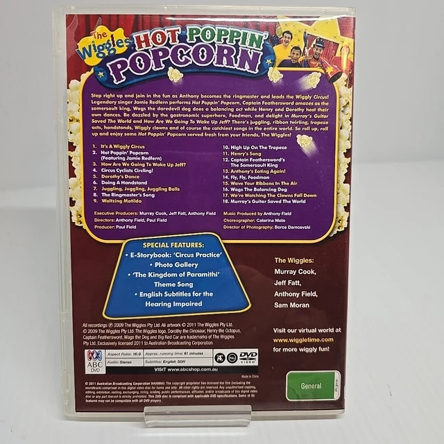 THE WIGGLES - Hot Poppin' Popcorn (DVD, 2004) Anthony Murray Jeff Sam ...