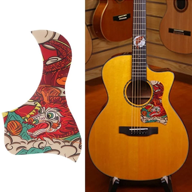 RED ANTI-SCRATCH PLATE Chinese Dragon Pick Guard for 38" 40" 41" Guitar ...