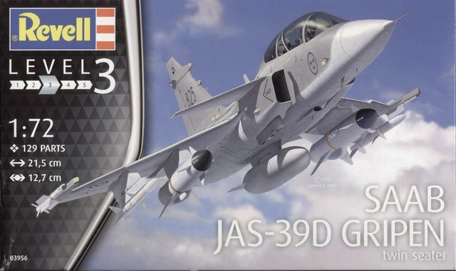REVELL SAAB JAS-39D Gripen two-seater - 1/72nd scale construction kit £ ...