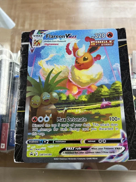 CARTA COLLEZIONE POKEMON GCC JUMBO Flareon VMAX promozionale SWSH180 ...