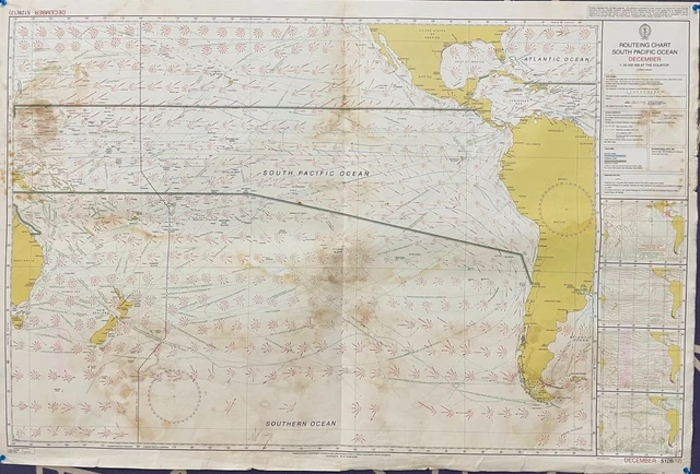 AMIRAUTÉ 5128 (12) Routeing Sud Pacific Océan Genius Nautique Papier ...