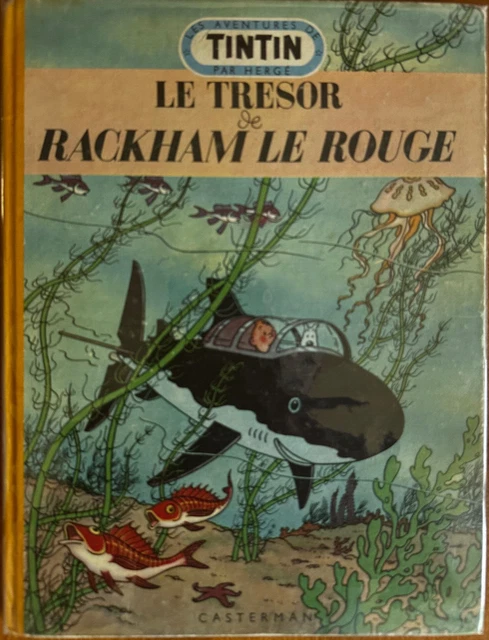 HERGÉ TINTIN LE Trésor de Rackham Le Rouge Médaillon Bleu RARE 1952 ...