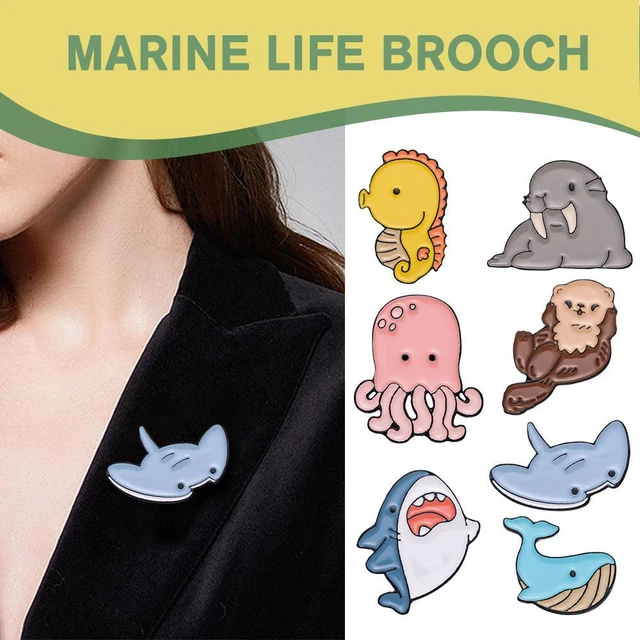 CUTE MARINE ANIMALS Pins Whale Dolphin Octopus Brooches Lapel Pin~ $2. ...