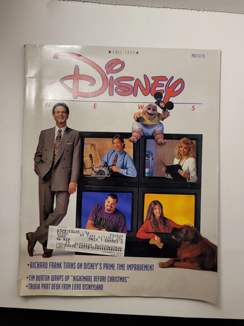 DISNEY NEWS MAGAZINE Fall 1993 Richard Frank Disney Prime Time Cover £3 ...