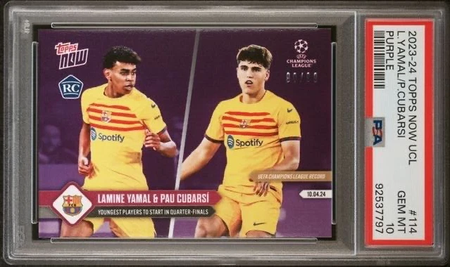 LAME YAMAL PAU Cubarsi * Psa 10 *Violet /99 Pop1* 2023-24 Topps Now ...