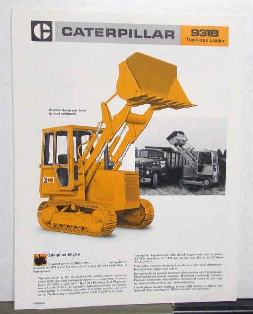 1988 CATERPILLAR 931B Track Type Loader Construction Specifications Tri ...