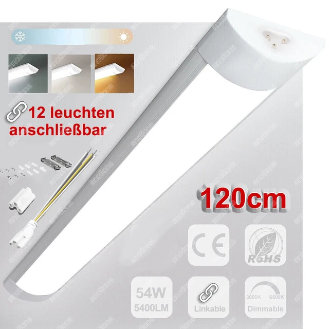 4FT LED STRIP Lights Batten Tube Light Office Shop Garage Ceiling Lamp ...