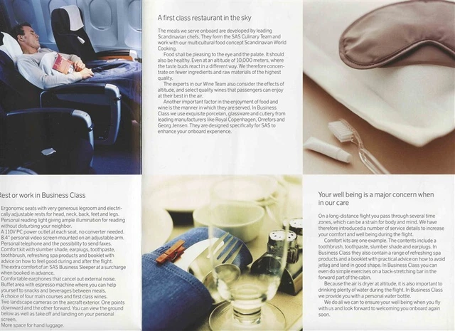 SCANDINAVIAN AIRLINE SYSTEMS Booklets SAS World Route Map A330 and A340 ...