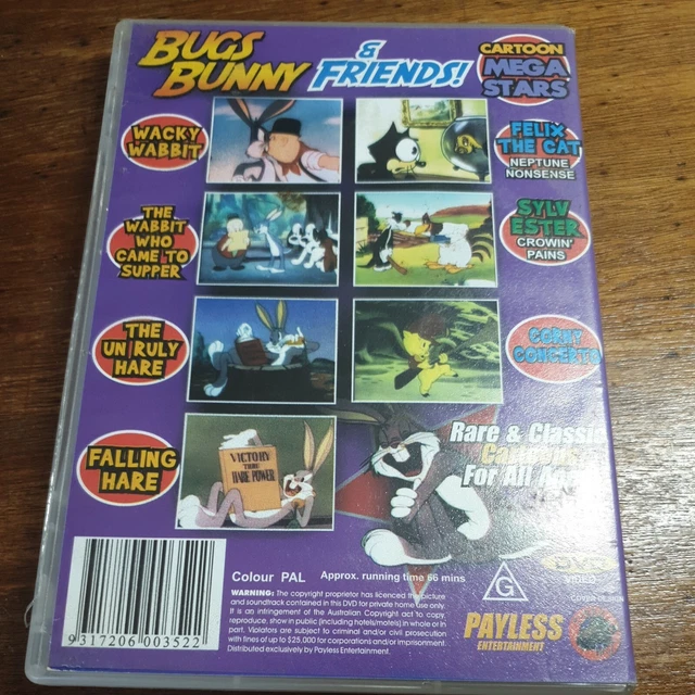RARE CLASSIC CARTOON Megastars BUGS BUNNY & Friends LOONEY TUNES DVD R4 ...