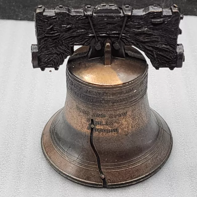 VINTAGE CAST BRONZE Liberty Bell Replica 1975 Historical Souvenir ...