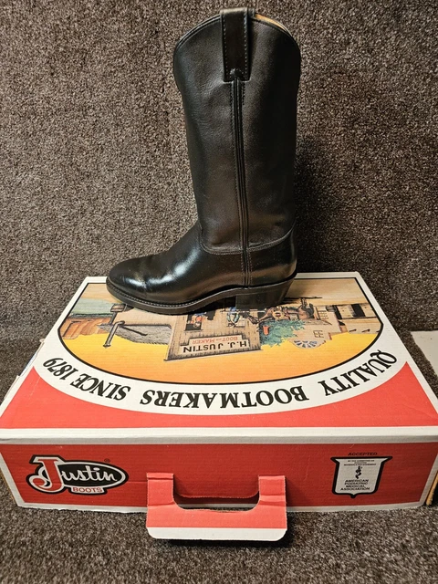 NEW JUSTIN COWBOY Boots Tobias Classic Round Toe 12" Style 3040 Mens ...