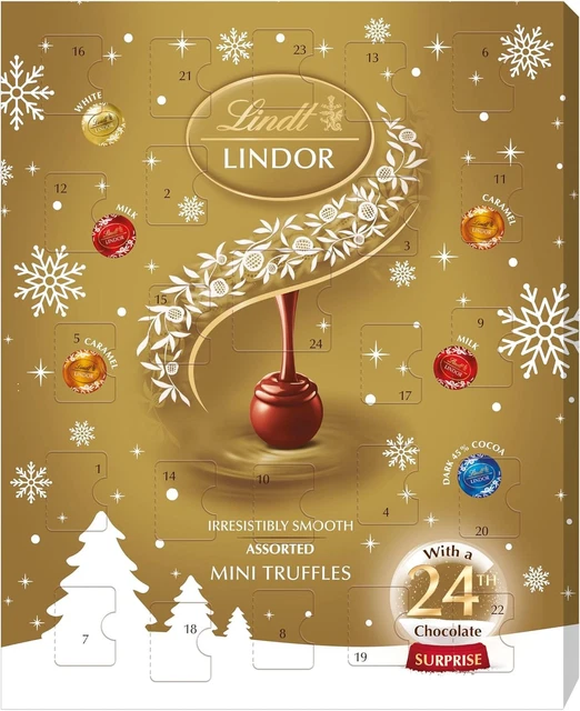 LINDT LINDOR ASSORTED Mini Advent Calendar 2025 – 117g – 24 Chocolate... £8.50 - PicClick UK