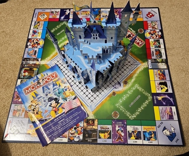 DISNEY MONOPOLY BOARD Game rare Pop Up Castle Edition £25.00 - PicClick UK