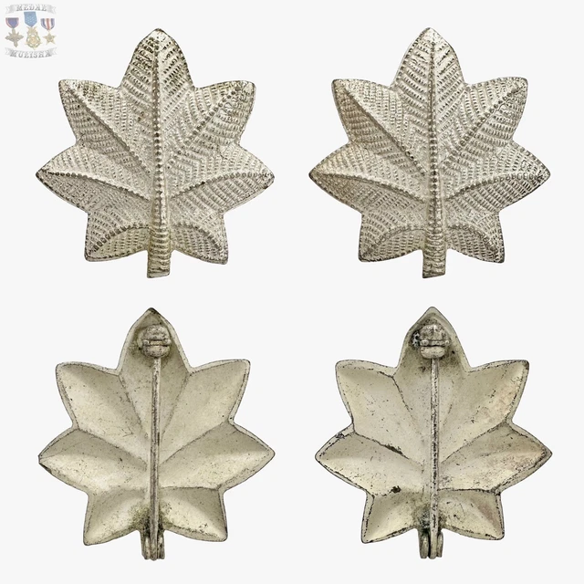 WW2 US ARMY LIEUTENANT COLONEL RANK INSIGNIA 1-1/8 x 1-1/16 INCH SIZE ...