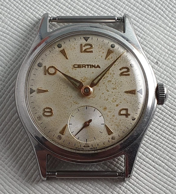 GENTS VINTAGE SWISS Manual Wind Certina Kurth Freres 320 All Steel Case ...