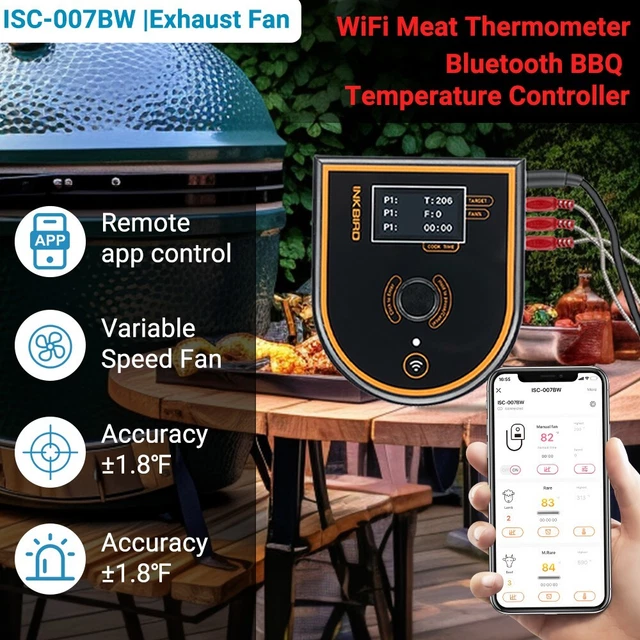 EXHAUST FAN BBQ Temperature Controller WiFi Bluetooth Grill Meat ...