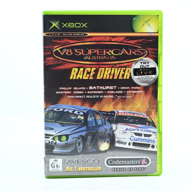 V8 SUPERCARS AUSTRALIA Race Driver - Original Xbox Game + Manual - PAL ...