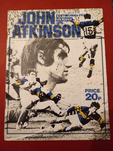 JOHN ATKINSON - Testimonial Brochure - Leeds Rugby League Legend - 1968 ...