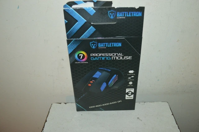 WIRED MOUSE GAMER Professional Gaming Mouse BATTLETRON IN Box 2400 Dpi ...