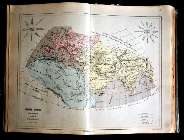 1860C ORIGINAL XILOGRAFIA:MONDO noto dagli Antichi.nel Periodo ...