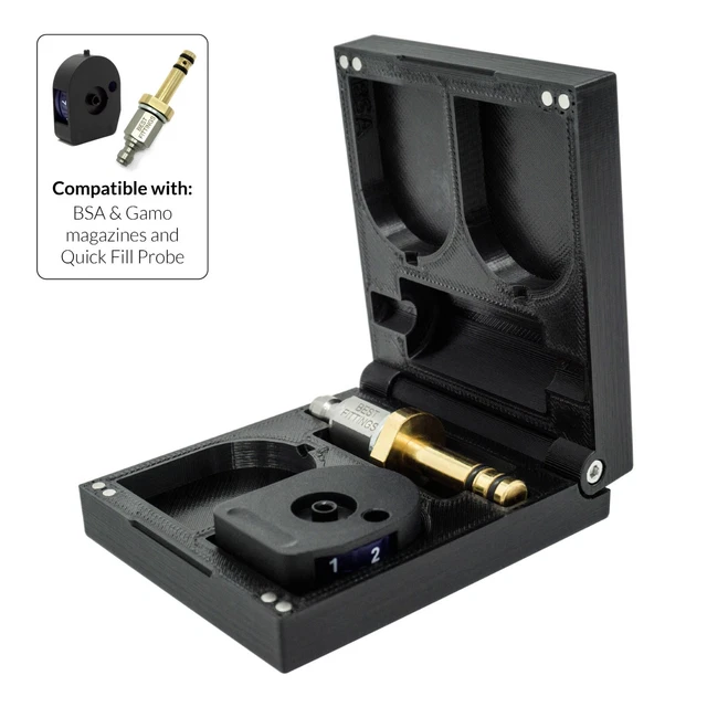 BSA & GAMO 10 Shot and Quick Fill Probe Slim Magazine Case Magnet Box ...