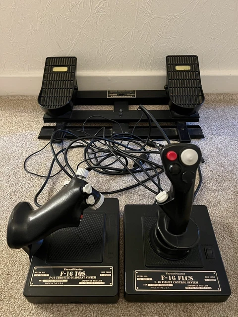 THRUSTMASTER F-16 FLCS Flight TQS Throttle Quadrant Rudder Control ...
