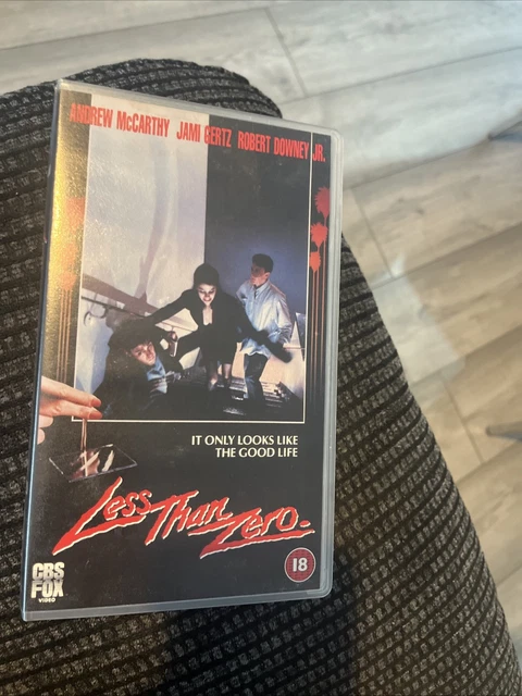 LESS THAN ZERO VHS Video Andrew McCarthy Rare UK PAL VHS ROBERT DOWNEY ...