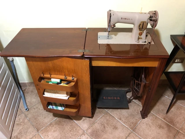 SINGER “191M” MACCHINA da cucire + mobiletto vintage anni ‘50 EUR 69,00 ...