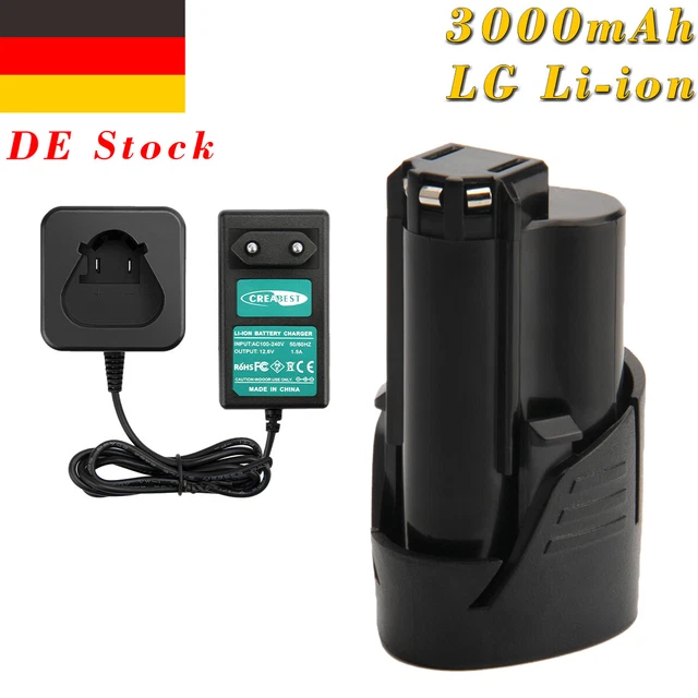 AKKU / LADEGERÄT Für Milwaukee 3000mAh 12V Lithium Ion M12 48-11-2402 ...