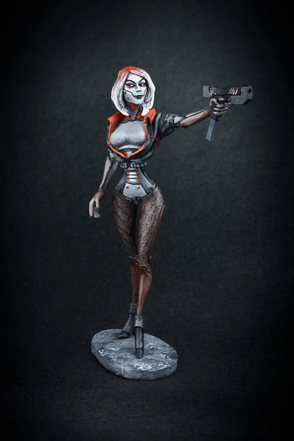 TOY SOLDIER CYBER girl with gun Collectible Miniature Painted 1/24 ...