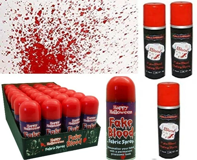 FAKE BLOOD CLOTHING Spray Drip Splatter Red Halloween Zombie Wounded ...