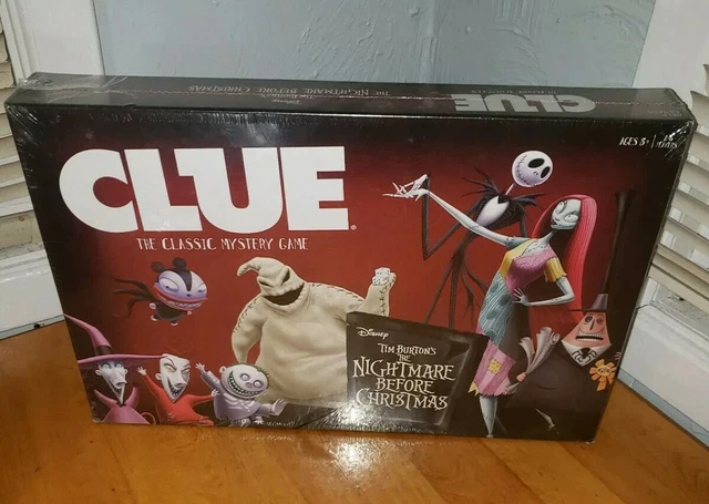 TIM BURTON'S NIGHTMARE Before Christmas Clue Board Game Disney USAopoly ...