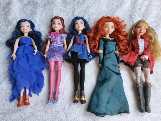 DISNEY BUNDLE DOLLS: Descendants and Princesses (Evie, Belle, Merida ...