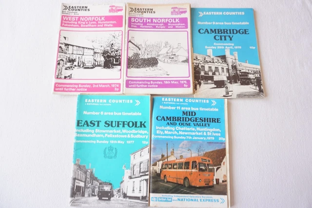 1970S EASTERN COUNTIES Bus Timetable x5 Suffolk Cambridge Norfolk £39. ...