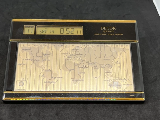VINTAGE SEIKO DECOR World Time Clock - Fully Working £38.00 - PicClick UK