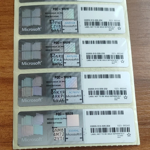WINDOWS 11 PRO Key OEM Lizenz COA Sticker Produktschlüssel Key ...