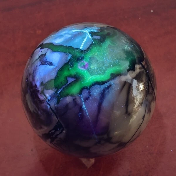 580G RARE NATURAL blue Volcanic Rock agate Sphere Quartz Crystal Ball ...