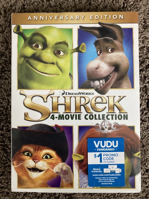 NEW SHREK 4-MOVIE Collection (DVD) Set Shrek 2 The Third 3rd Forever ...