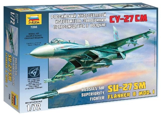 RUSSIAN FIGHTER SUKHOI Su-27 SM 1:72 Plastic Model Kit 7295 ZVEZDA EUR ...