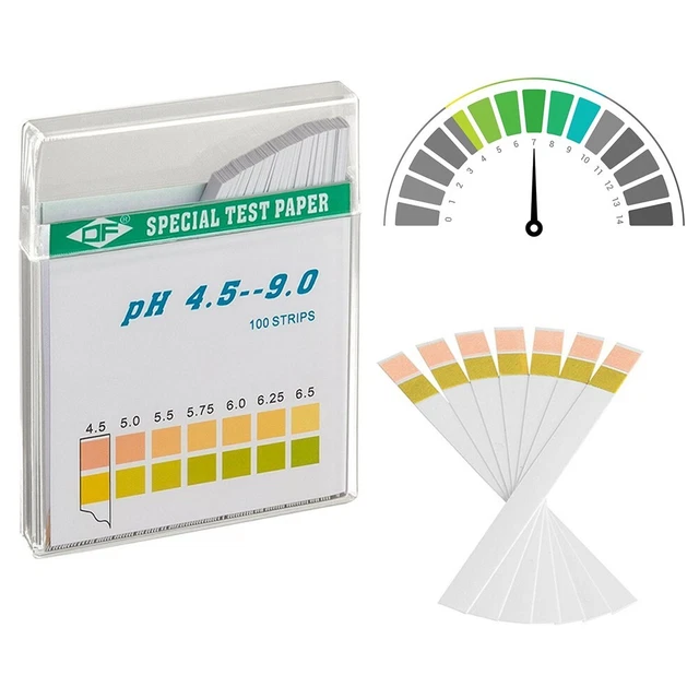 PACK DE 100 bandelettes de test de pH en papier laqué avec palette de ...